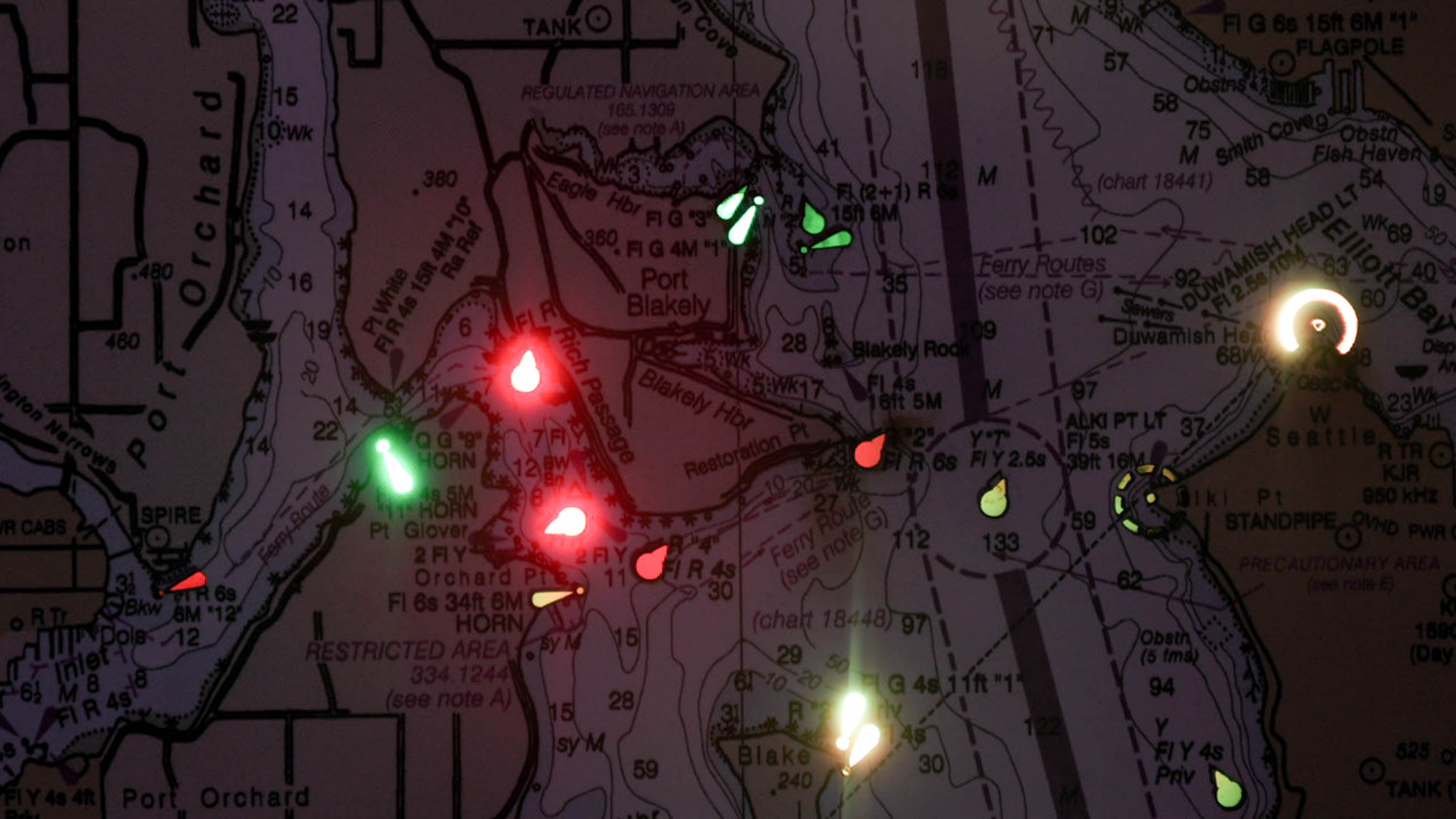 Custom Illuminated and Animated Nautical Chart – Alpha Channel Design